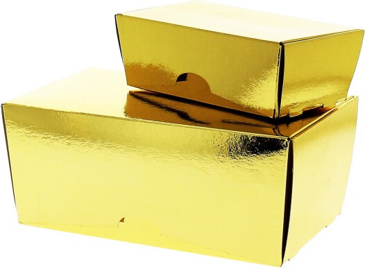 MONOUSO - Caja para Dulces y Bombones Oro 19x11x8,5cm 1000g (5 Uds) | Makro