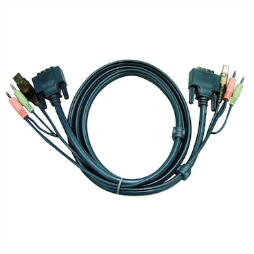 ATEN 2L-7D05U KVM Kabel DVI-D (Single Link), USB, Audio, zwart, 5 m | Makro
