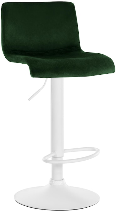Banco de bar em veludo Hover verde/metal fosco branco | Makro