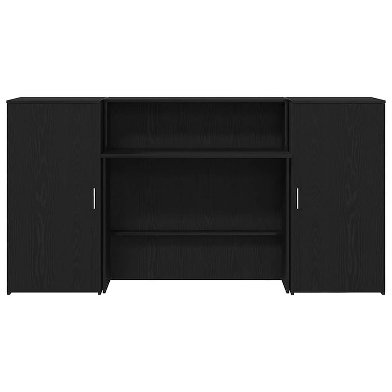 Rezeptionstheke aus schwarzer Eiche, 200 x 50 x 103,5 cm, Holzwerkstoff ...