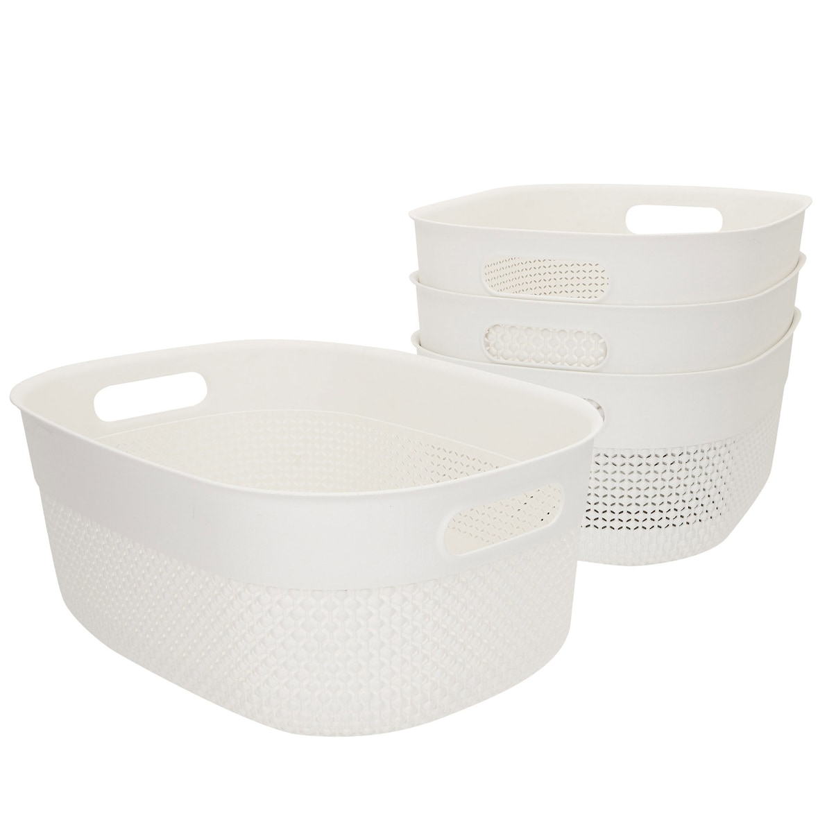 Curver Pack 4 cestos organizadores Filo 12L branco | Makro