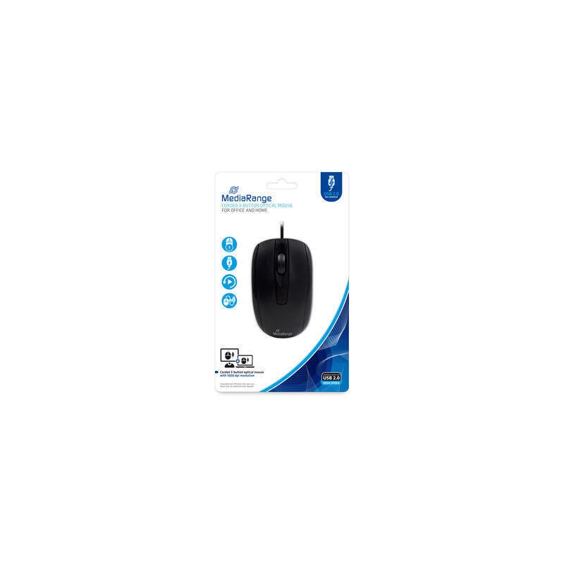Rato Mediarange Mros211 Usb Tipo A Ótico 1000 Dpi Ambidextrous | Makro