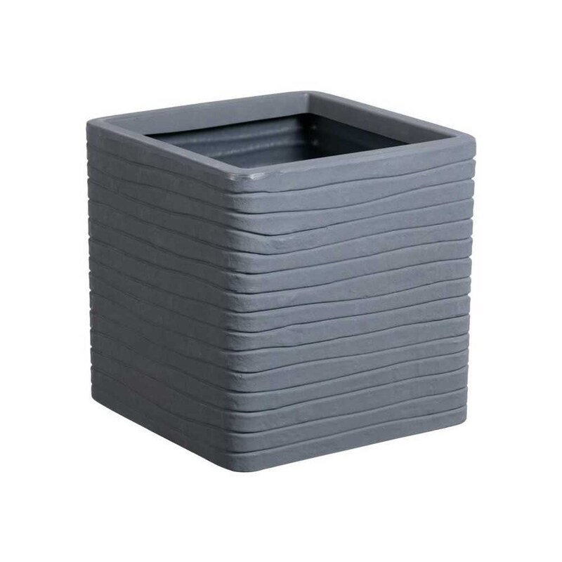 Pot de fleur Carré Banbury aspect composite texturé graphite 30,5 cm x ...