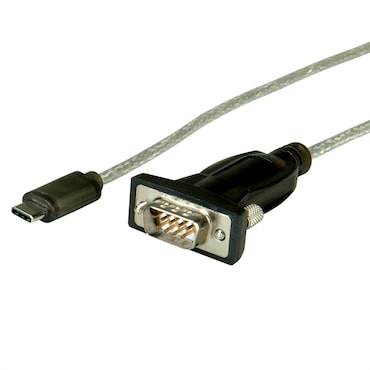 ROLINE USB - Seriële Converter kabel, type C - RS232 , zwart, 1,8 m | Makro