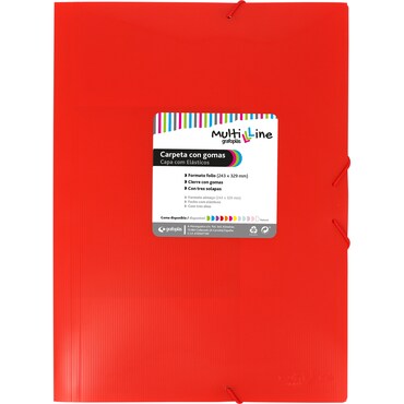 Pack de 6 carpetas de gomas polipropileno folio color rojo | Makro