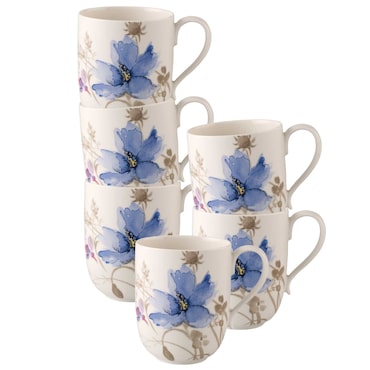 Villeroy & Boch Mariefleur Gris Basic Latte Macchiato Becher 370 ml 6er ...