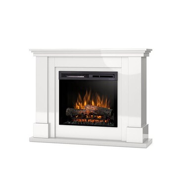 LUENA - Vrijstaande elektrische LED-open haard - 23" - Glanzend wit ...