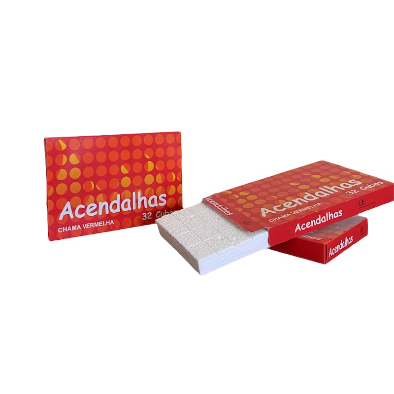 Caixote de 24 caixas Acendalhas Brancas de Parafina - Chama Vermelha ...