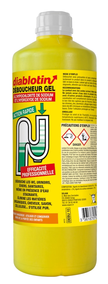 DIABLOTIN déboucheur gel - Bidon 1 L | METRO