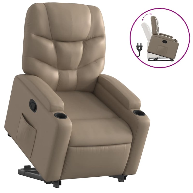 vidaXL Relaxsessel mit Aufstehhilfe Cappuccino-Braun Kunstleder | METRO