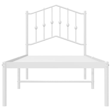 vidaXL Bettgestell mit Kopfteil Metall Weiß 90x190 cm | METRO
