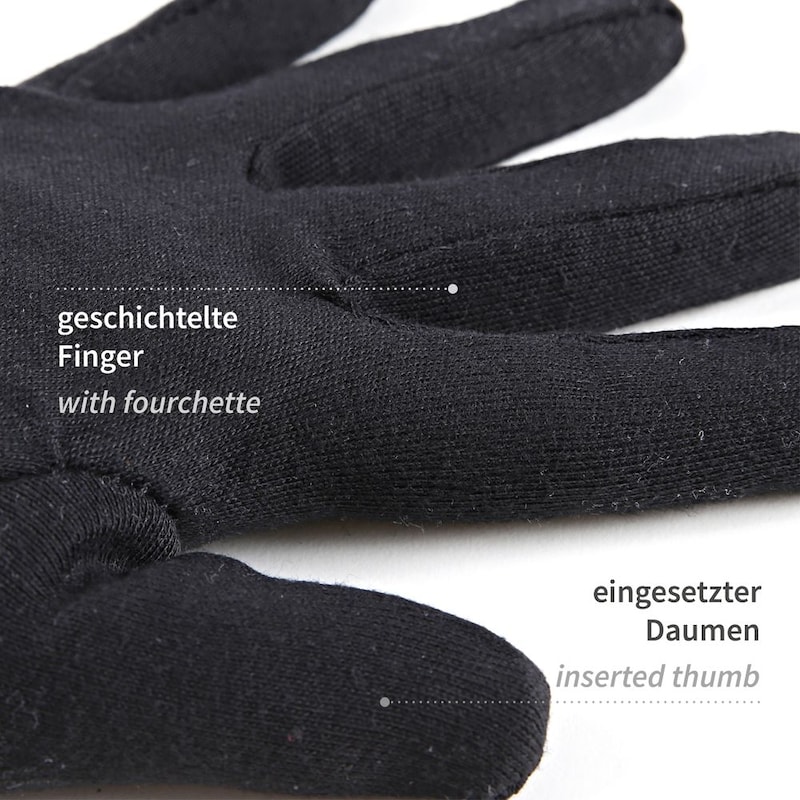 Baumwollhandschuhe "Nero" Größe M/8 Schwarz Länge 24 cm 25x12 Paar | METRO
