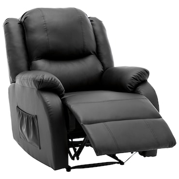 Relaxsessel aus PU-Leder, Schwarz, manuelle Liegefunktion, 80x90x100 cm ...