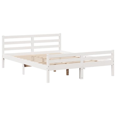 vidaXL Bettgestell mit Kopfteil ohne Matratze Weiß 150x200 cm | METRO
