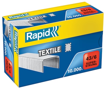 Agrafos Rapid 43/6 mm. Caixa 10000 têxtil galvanizado Super Strong | Makro