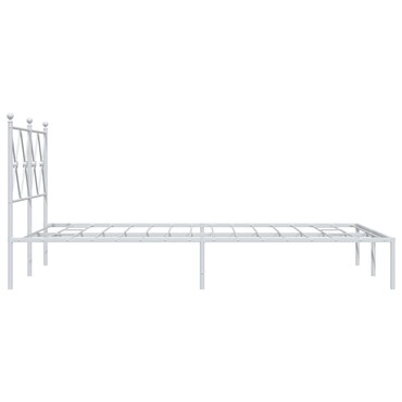 vidaXL Bettgestell mit Kopfteil Metall Weiß 120x190 cm | METRO
