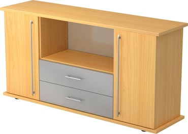 Sideboard SB 2OH 2 Schübe BxTxH 166,1x44,8x84cm Griff RE Buche/Buche ...