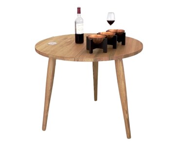 Tavolo Ócrea con 3 gambe, rotondo, in legno massiccio - Design naturale ...