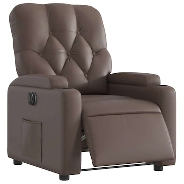 vidaXL Elektrischer Relaxsessel Braun Kunstleder | METRO