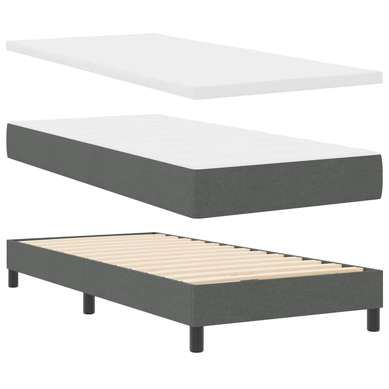 vidaXL Boxspringbett mit Kopfteil Dunkelgrau 90 x 200 cm Stoff | METRO