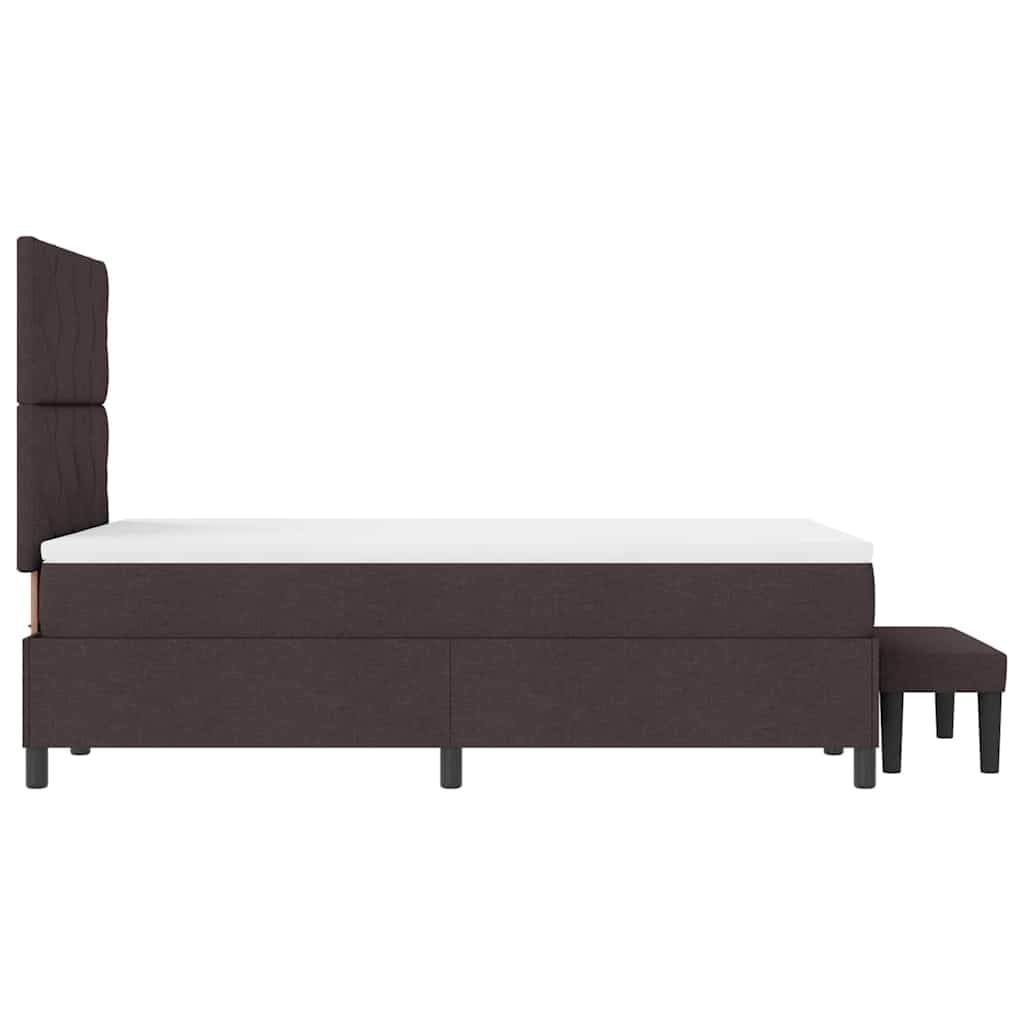 vidaXL Boxspringbett mit Kopfteil Dunkelbraun 120 x 190 cm Stoff | METRO