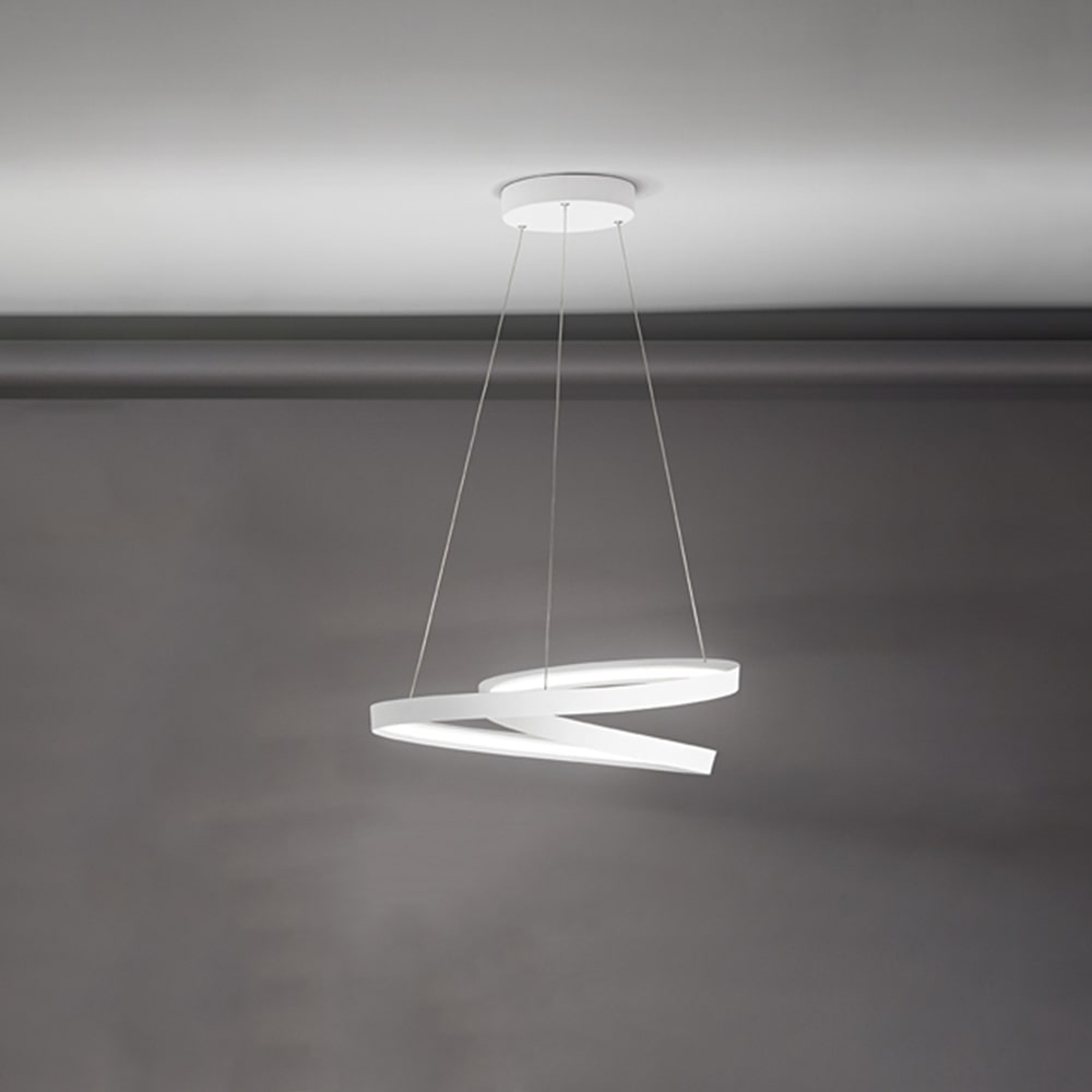 Lampadario Moderno Ritmo Bianco Led Grande | METRO