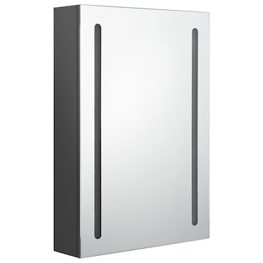 Helloshop26 - Badkamerkast met LED-spiegel 50 x 13 x 70 cm grijs MDF 02 ...