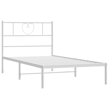 vidaXL Bettgestell mit Kopfteil Metall Weiß 80x200 cm | METRO