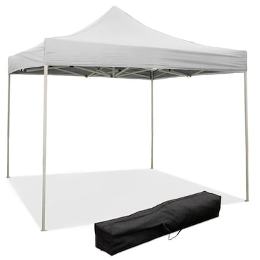 Faltbarer Faltpavillon 2X2 Weiß mit wasserdichtem PVC überzogen | METRO
