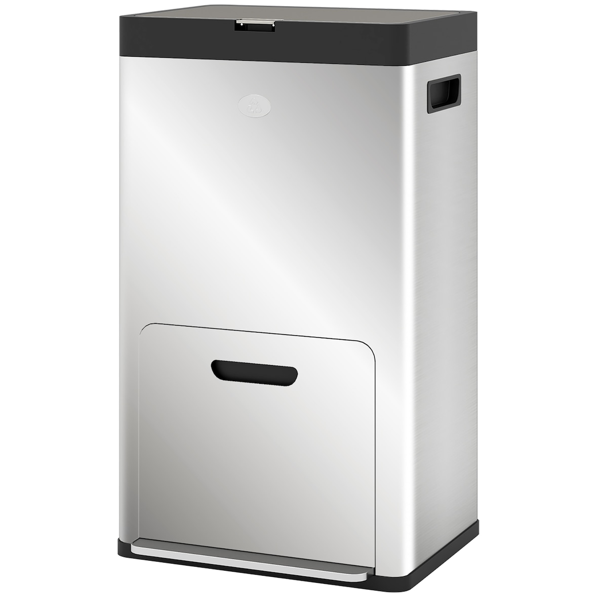 HOMCOM Bidone Immondizia 3 Sezioni da 56L 45.7x35.8x76 cm Argento | METRO