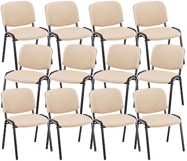 12x Stapelbare Eetkamerstoel Ken Stof creme | Makro