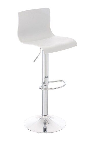 Sgabello Hover in polipropilene e metallo bianco/Metallo in look ...