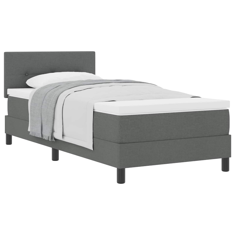 vidaXL Boxspringbett mit Kopfteil Dunkelgrau 90 x 200 cm Stoff | METRO
