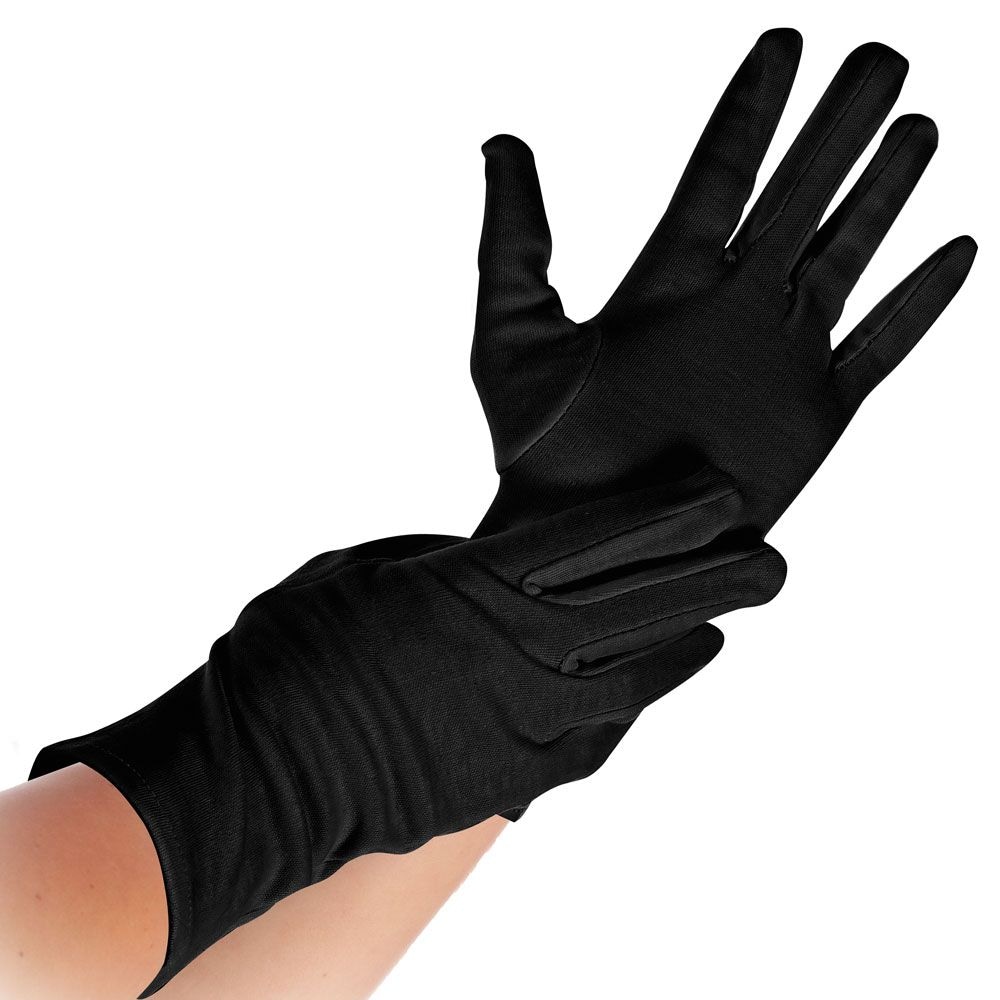 Baumwollhandschuhe "Nero" Größe L/9 Schwarz Länge 26 cm 25x12 Paar | METRO
