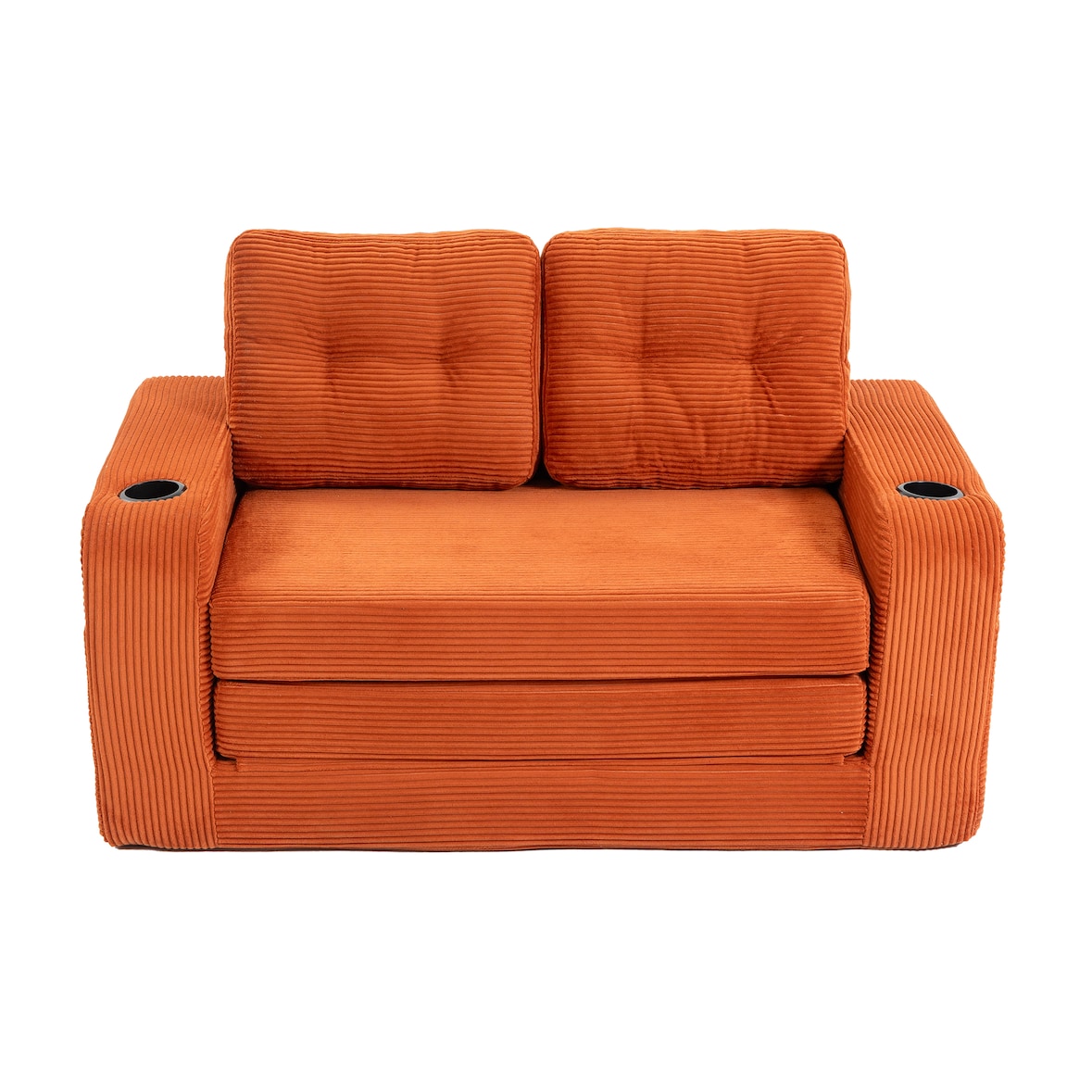 Modulares Zweisitzer-Sofa Cord Orange 136x80x82,5 cm mit ...