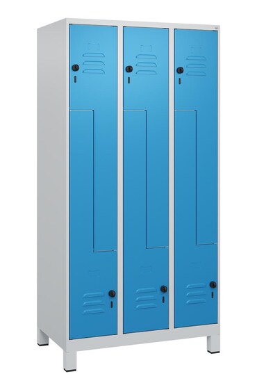 C+P Z-Spind Classic PLUS, Füße, 6 Abteile, 1800x900x500mm, 7035/5012 ...
