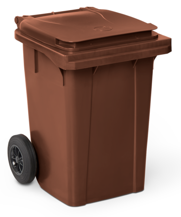 Contentor de lixo com tampa e rodas castanho 60 lts. | Makro