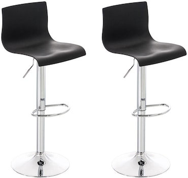 Set van 2 barkrukken Hover kunststof zwart | Makro