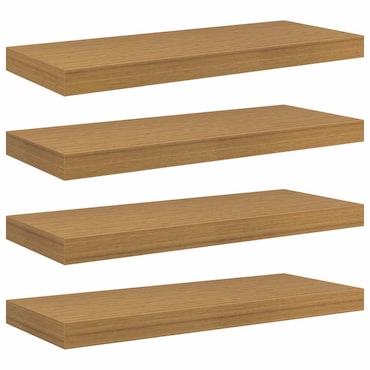 vidaXL Wandplank met opslag 4 pcs Beige 50 x 23 x 4 cm Bewerkt hout | Makro