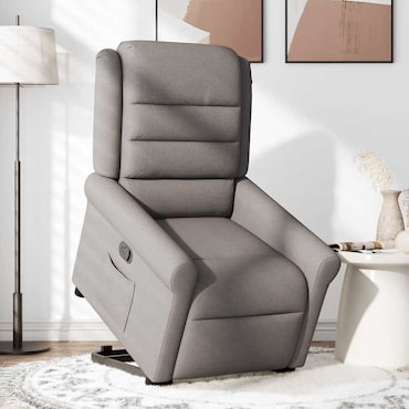 vidaXL Relaxsessel mit Aufstehhilfe Taupe Stoff | METRO