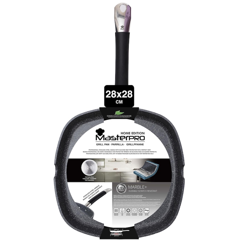Masterpro - Frigideira Grelhador 28x28x4,5cm em Alumínio Forjado Cor ...