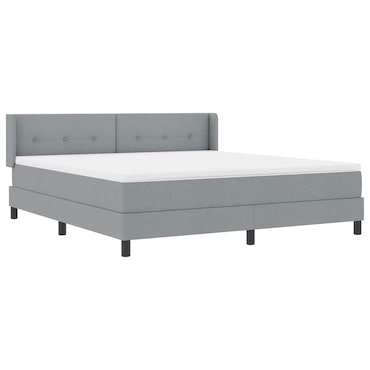 vidaXL Boxspringbett mit Kopfteil Hellgrau 200 x 180 cm Stoff | METRO