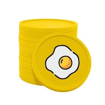 CombiCraft ontbijt consumptiemunten geel - Ø29mm enkelzijdig bedrukt ...