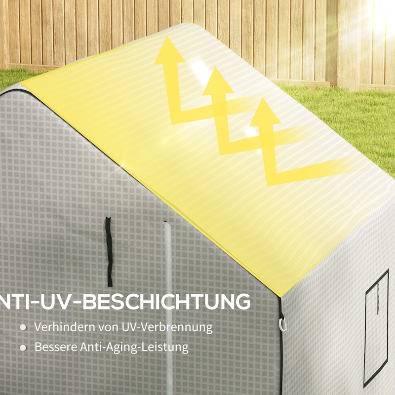 Ersatz-Gewächshausfolie Kunststoff Weiß 140x143x190 cm, UV-Schutz | METRO