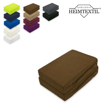 Doppelpack Frottee Spannbettlaken Premium Schokobraun 180 - 200 x 200 ...