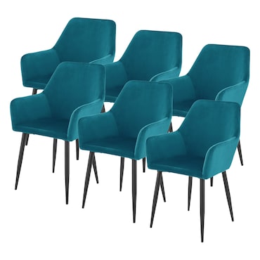 Helloshop26 - Set mit 6 Esszimmerstühlen 86 x 57 x 56 cm türkisblau 03 ...
