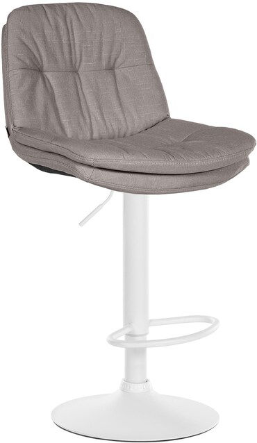 Barhocker Laurel Stoff grau/Metall matt weiss | METRO