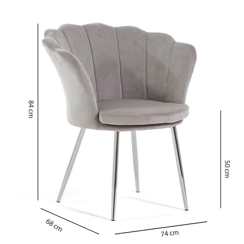 Butaca de interior en terciopelo con forma de concha, diseño refinado y ...