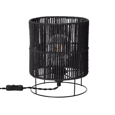 Ledkia Lámpara de Mesa de Papel Trenzado Khalo Negro | Makro