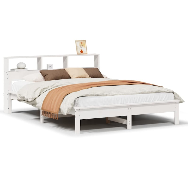 vidaXL Massivholzbett ohne Matratze Weiß 140x190 cm Kiefernholz | METRO